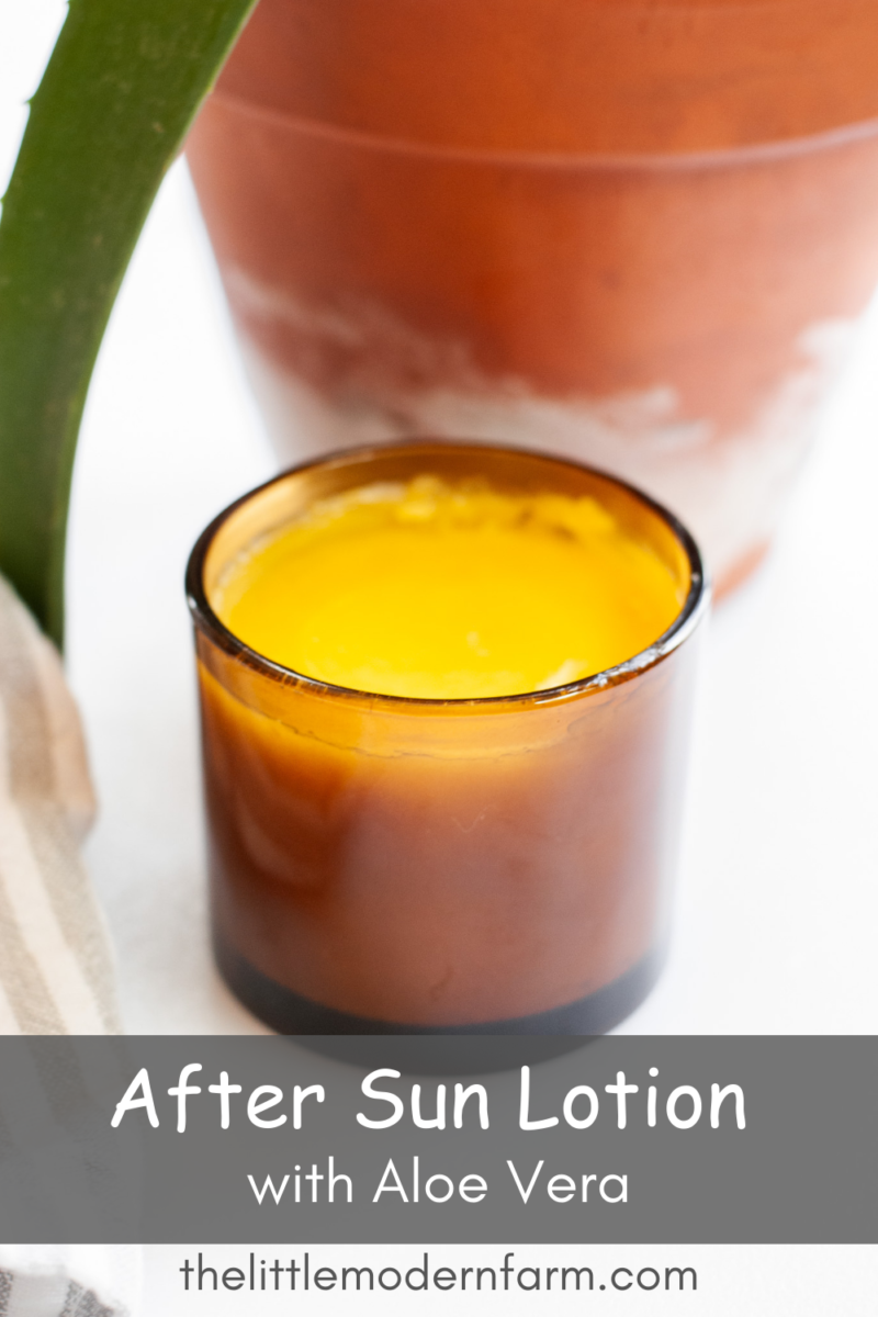 Homemade After Sun Lotion Recipe with Aloe Vera - The Little Modern Farm