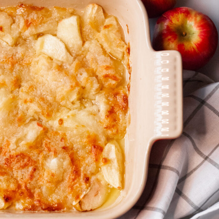 Old-Fashioned Baked Apple Cheese Casserole Recipe - The Little Modern Farm